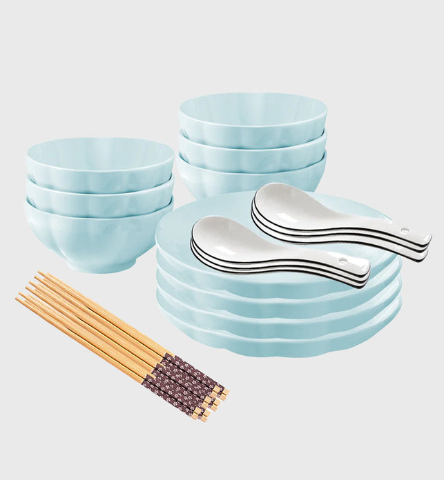 Light Blue Ceramic Dinnerware Set of 10 – sogainternational