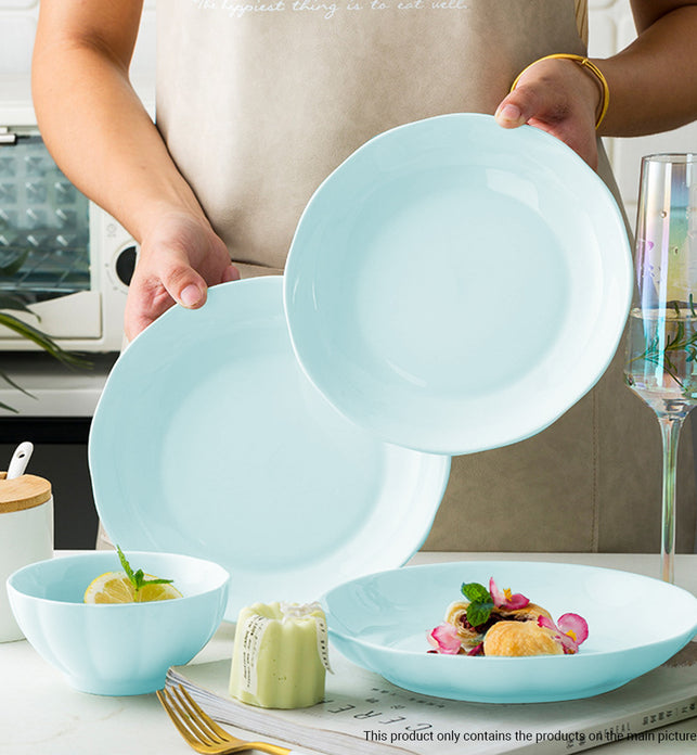 Light Blue Ceramic Dinnerware Set of 6 – sogainternational